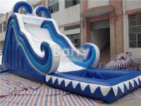 China Commercial Kids Outdoor Wave Inflatable Water Slides With Small Pool for sale