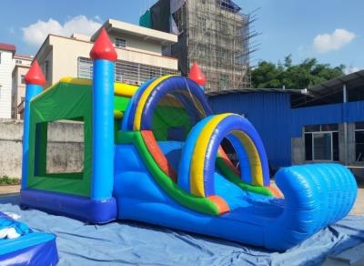 China 0.55mm PVC Inflatable Bouncy Castle Combo With Slide 8mLX4mWX4mH for sale