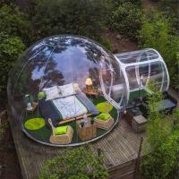 China 1mm PVC Transparent Bubble Tent With Tunnel  Inflatable Camping Tents for sale