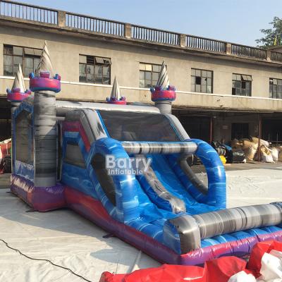 China CE Tarpaulin Commercial Inflatable Castle With Water Slide Pool 10mL*5mW*6mH for sale