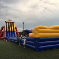 China Pvc Tarpaulin Commercial Inflatable Water Slides 30m Length for sale