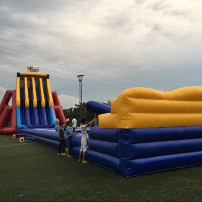 China Pvc Tarpaulin Commercial Inflatable Water Slides 30m Length for sale