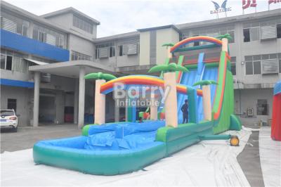 China Commercial Jungle Tress Blow Up Water Slide 0.55mm PVC Material for sale