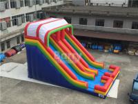 China PVC Tarpaulin Rainbow Double Lane Inflatable Water Slides For Children Playground for sale