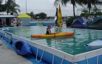 China Custom Above Ground Metal Frame Swimming Pools For Adult And Kids for sale