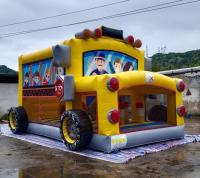 China School Bus Inflatable Bouncer Jumping House 7mL*5mW*4mH for sale