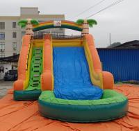 China 0.55mm PVC Commercial Inflatable Water Slides Palm Trees for sale