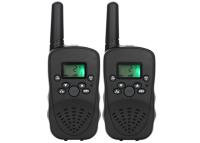 China Backlit Display Kid Two Way Radio , Easy To Use Black Walkie Talkies for sale
