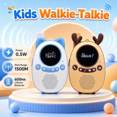 China 1.5KM Long Range Kids Walkie Talkie 3 Channels Clear Sound Easy to Operate Rechargeable Portable Communication Device for Children Toys and Family Indoor and Outdoor for sale