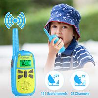 China Blue New Walkie Talkies 8-22 Channel Two Way Radio for Kids Up to 3KM Range handy talkie for sale