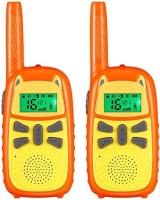 China Free license orange 8-22 channels outdoor walkie talkie with LED light two way radio for sale