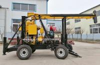 China Trailer Mounted Hydraulic Water Well Drilling Rig 200m Depth 400mm Borehole for sale