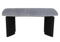 China 1750*850mm Ceramic Top Dining Table With Fixed Type And Black Iron Base for sale