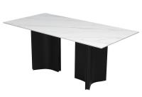 China 1800*900mm Ceramic Top Dining Table With Fixed Type And  Black Alu Base for sale