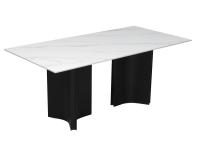 China 1800*900mm Ceramic Top Dining Table With Fixed Type And  Black Alu Base for sale