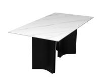 China 1800*900mm Ceramic Top Dining Table With Fixed Type And  Black Alu Base for sale