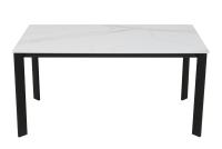 China 1500*850mm Ceramic Dining Table With Fixed Type Black Metal  Base for sale