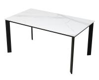 China 1500*850mm Ceramic Dining Table With Fixed Type Black Metal  Base for sale