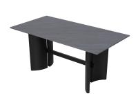 China 1650*850mm Ceramic Finished Dining Table With Fixed Type Black Metal  Base for sale