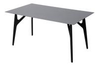 China 1500*850mm Ceramic Material Dining Table With Fixed Type Black Special Metal  Leg for sale