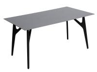 China 1500*850mm Ceramic Material Dining Table With Fixed Type Black Special Metal  Leg for sale