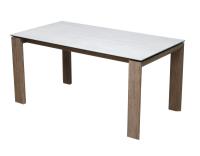 China 1500*800mm Ceramic Material Dining Table With Fixed Type Wooden  Leg for sale
