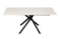 China 1800*900mm Ceramic Material Dining Table With Fixed Type Black  Metal  Leg for sale