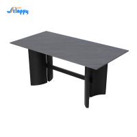 China 1650mm Length Black Ceramic Dining Table High Stability For Home use DT-1020 for sale