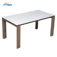 China Customized White Ceramic Top Dining Table Ceramic Top Kitchen Table 1500*800mm for sale
