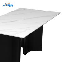 China Modern Ceramic Table Top Dining Table Long Lasting With Flat Packed Aluminum Frame for sale