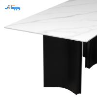 China Modern Ceramic Table Top Dining Table Long Lasting With Flat Packed Aluminum Frame for sale