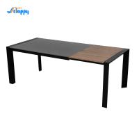 China Heat Resistant Modern Extendable Table Knock Down Type 1400*900mm With Black Iron Leg for sale