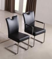 China Stylish Modern Leather Dining Chair 480*615*945mm With Stainless Steel Frame for sale