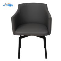 China Black Modern Swivel Dining Chairs Customized Modern Swivel Armchair With Metal Legs for sale