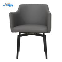 China Black Modern Swivel Dining Chairs Customized Modern Swivel Armchair With Metal Legs for sale