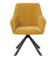 China Leather Modern Swivel Chair For Living Room 600*620*840mm With Robust Metal Base for sale