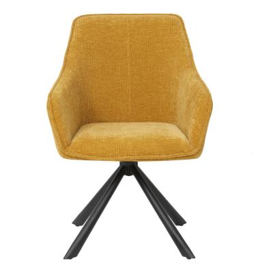 China Leather Modern Swivel Chair For Living Room 600*620*840mm With Robust Metal Base for sale