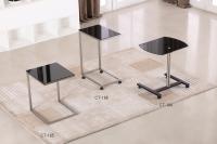 China Easy Cleaning Glass Top End Tables 400*370*495mm Corrosion Resistant Glass Top Side Table for sale