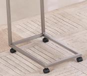 China Stainless Steel Glass Side Table High Stability Movable 450*300*650mm Size With Casters for sale