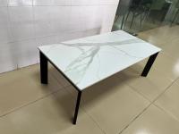 China Rectangle Ceramic Coffee Table Easily Wiped Pottery Coffee Table 1100*550*380mm With Iron Base for sale