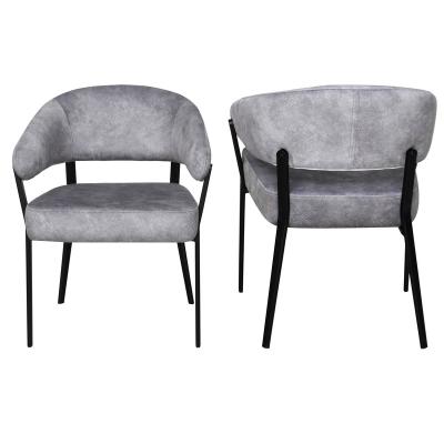 China Grey Upholstered Dining Armchair With Accent Appearance Low Back 590*550*730mm for sale