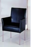 China Bedroom Black Upholstered Armchair Wear Resistant Modern Upholstered Armchair With  Legs for sale