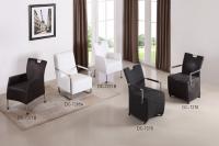 China Leather Upholstered Dining Room Arm Chairs Easy Maintenance 565*655*930mm For Living Room for sale