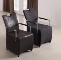 China Comfortable Upholstered Dining Armchair Ergonomic With Stainless Steel Frame for sale