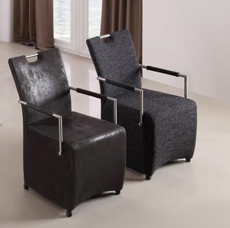 China Comfortable Upholstered Dining Armchair Ergonomic With Stainless Steel Frame for sale