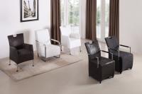 China Comfortable Upholstered Dining Armchair Ergonomic With Stainless Steel Frame for sale