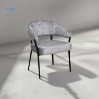 China Elegant Upholstered Dining Room Chairs Durable Grey Fabric Dining Chairs for sale