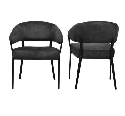 China Luxurious Leather Upholstered Dining Armchair Customized 590*550*730mm for sale