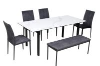 China Lightweight Grey Fabric Bench Seat Bench Furniture Living Room Versatile 110*38*44cm Elegant for sale