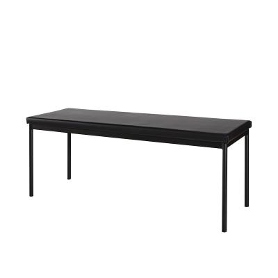 China Stable Structure Grey Leather Bench 110*38*44CM With Metal Frame for sale